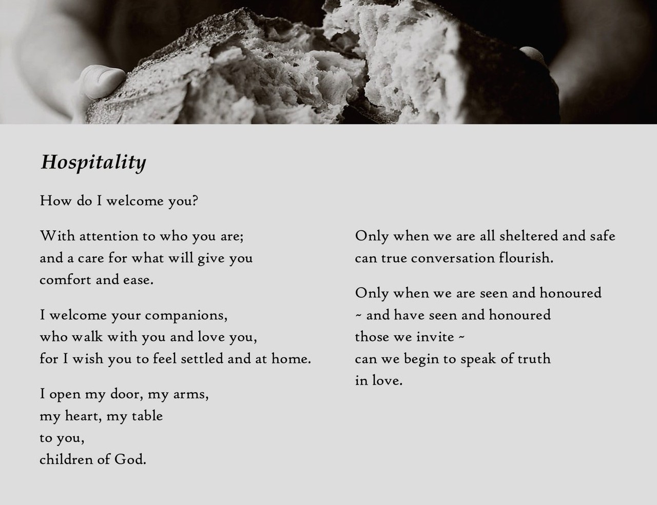 Hospitality – Mr G's Ponderings